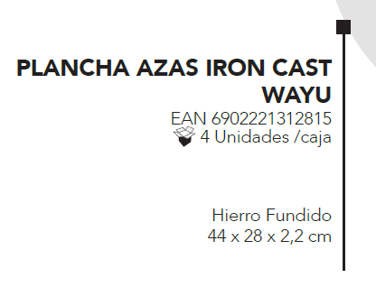 PLANCHA AZAS IRON CAST WAYU – Titanio
